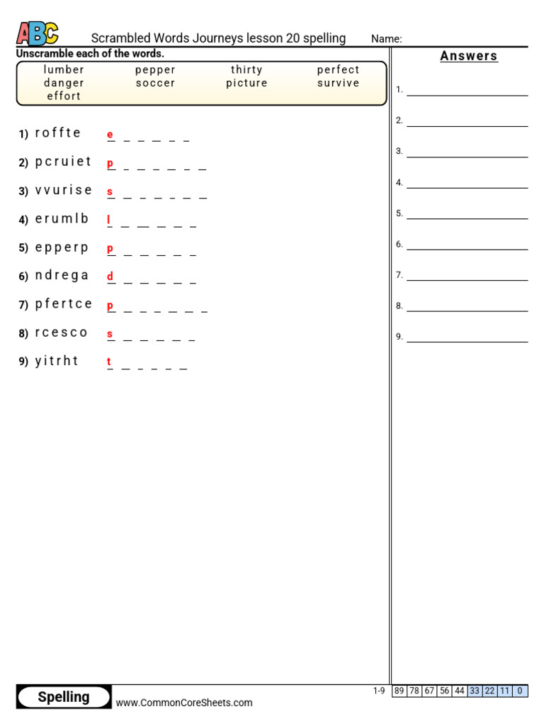 Journeys Lesson 20 Spelling 01-14 | PDF | Chess Openings | Chess