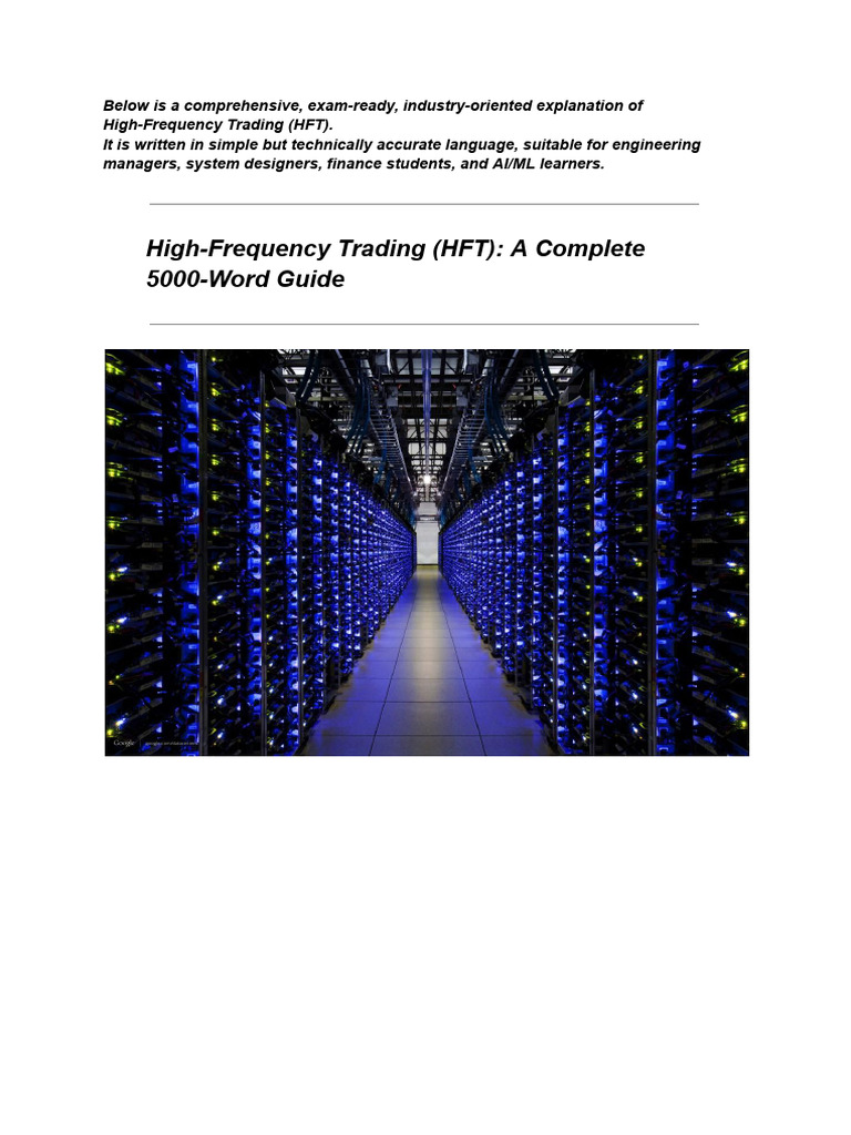 High Frequency Trading | PDF | High Frequency Trading | Algorithmic Trading