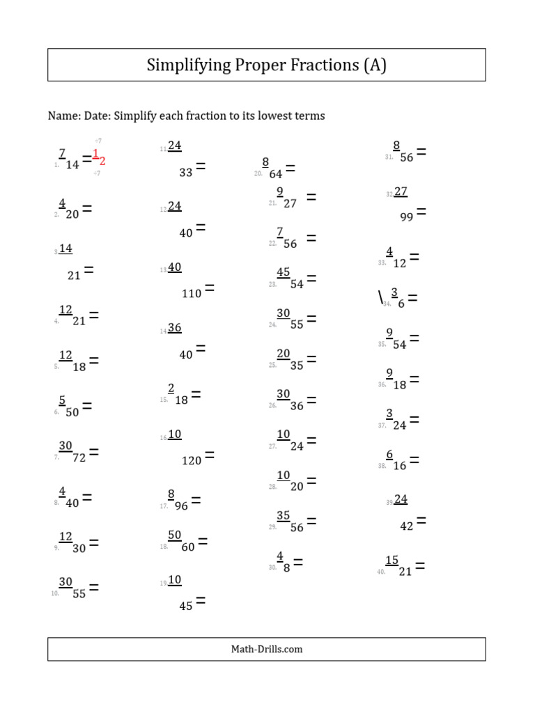 Simplify Fractions Easy 001qp.1675735265 | PDF