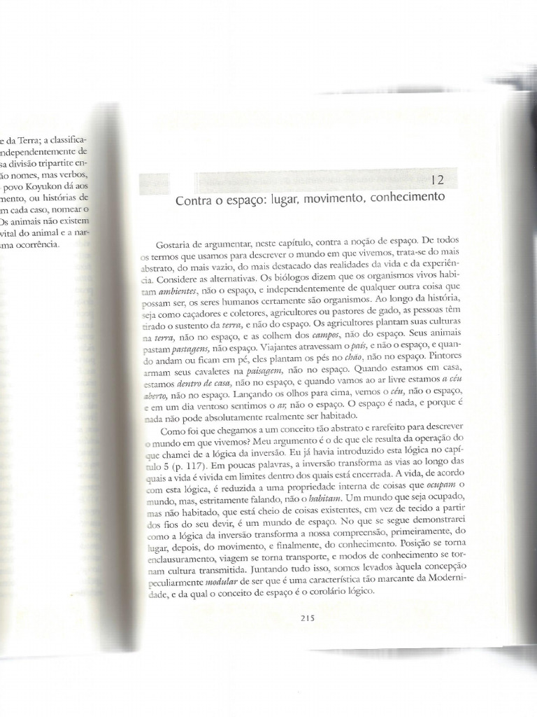 ART_INGOLD, Tim_Contra o Espaço - Lugar, Movimento, Conhecimento | PDF