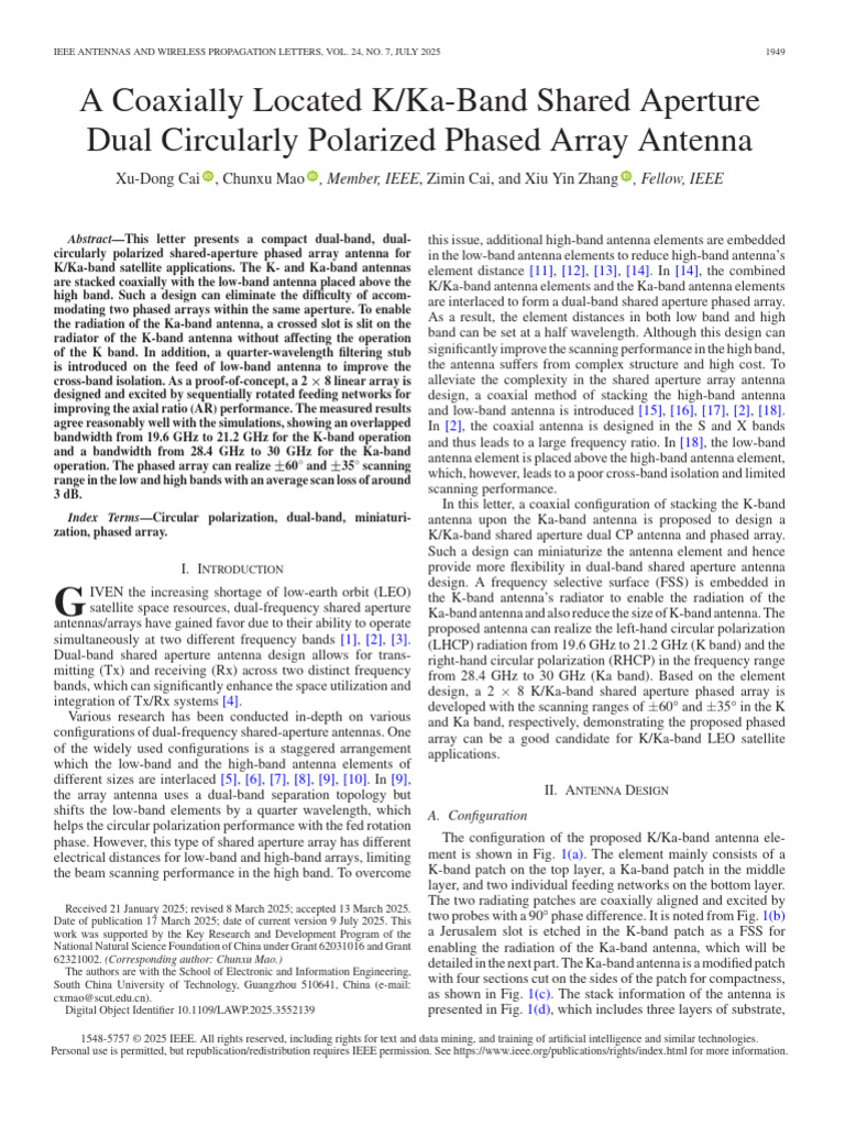 Dual-Band K/Ka-Band Phased Array Antenna | PDF | Antenna (Radio ...
