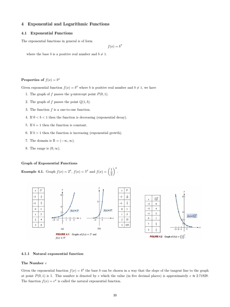 Exponential and Logarithmic Functions Guide | PDF | Exponential Function | Function (Mathematics)