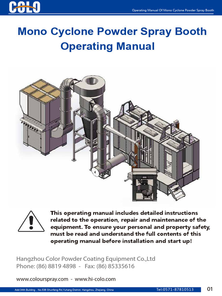 Mono Cyclone Powder Spray Booth Manual | PDF | Mechanical Engineering