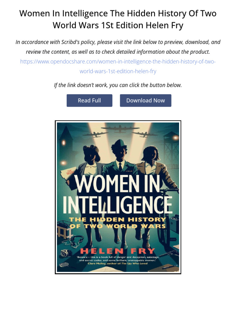 Women in Intelligence The Hidden History of Two World Wars 1st Edition ...