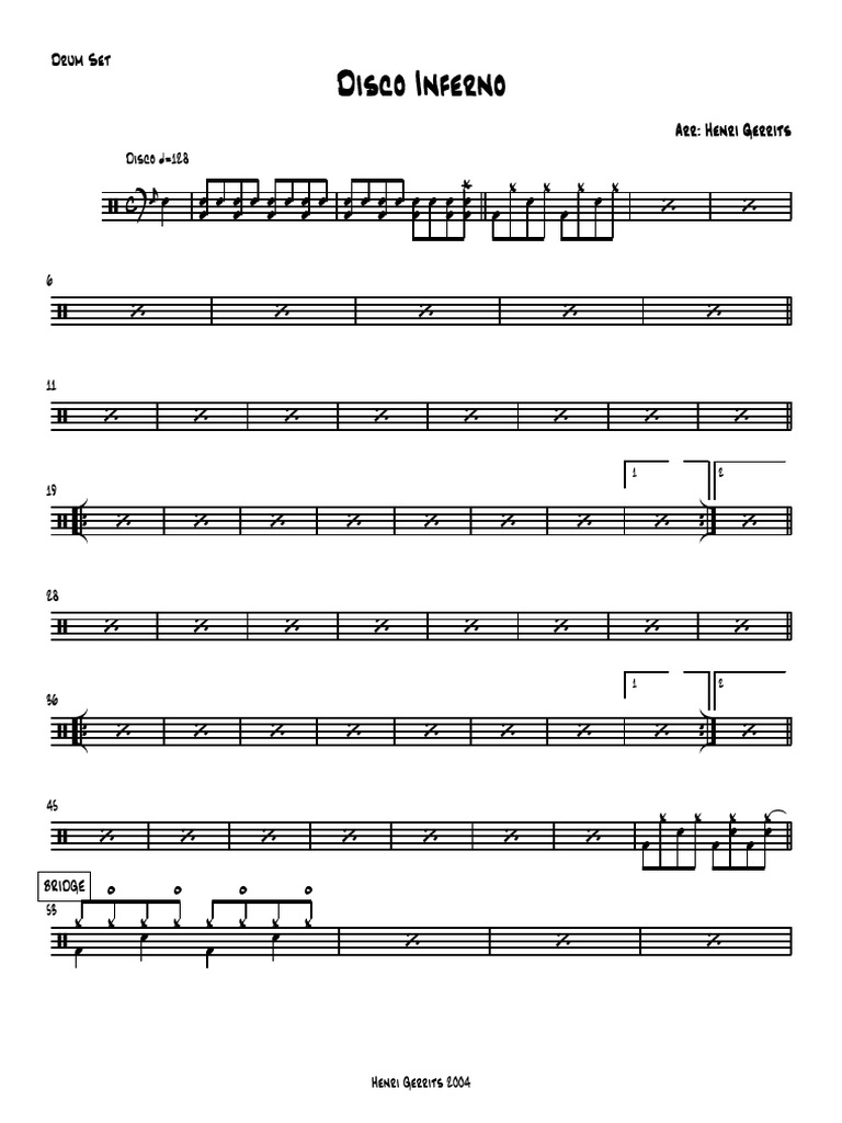 Disco Inferno - Drums | PDF