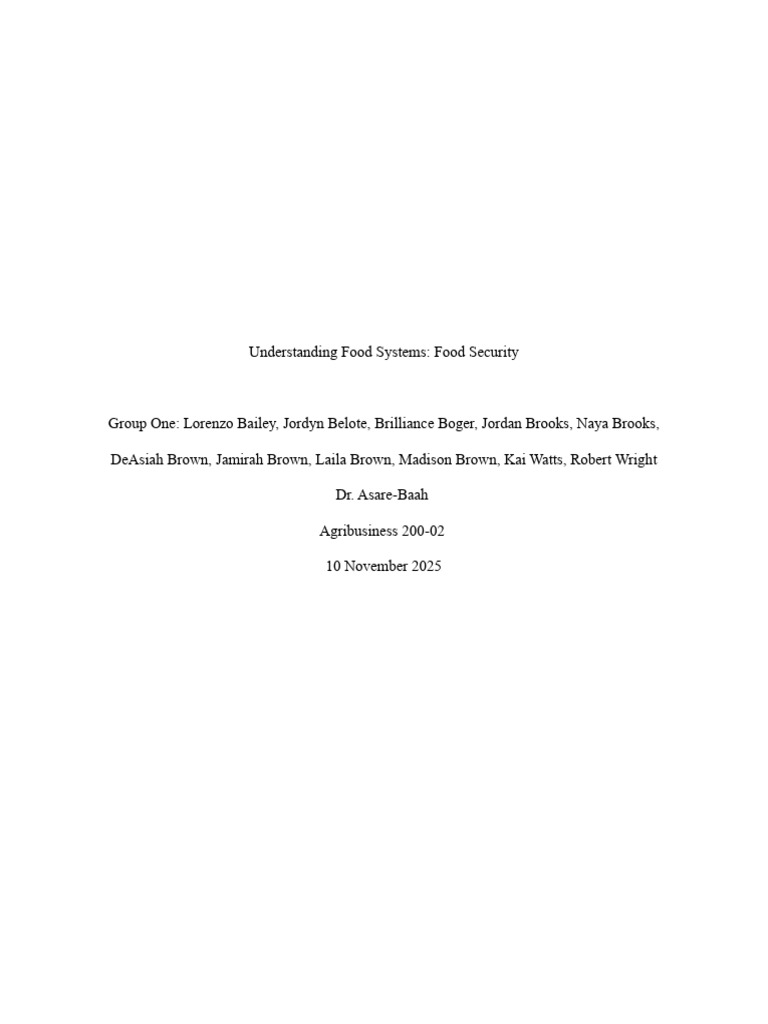 Food Security-Group Research Paper (With Title Page) | PDF ...