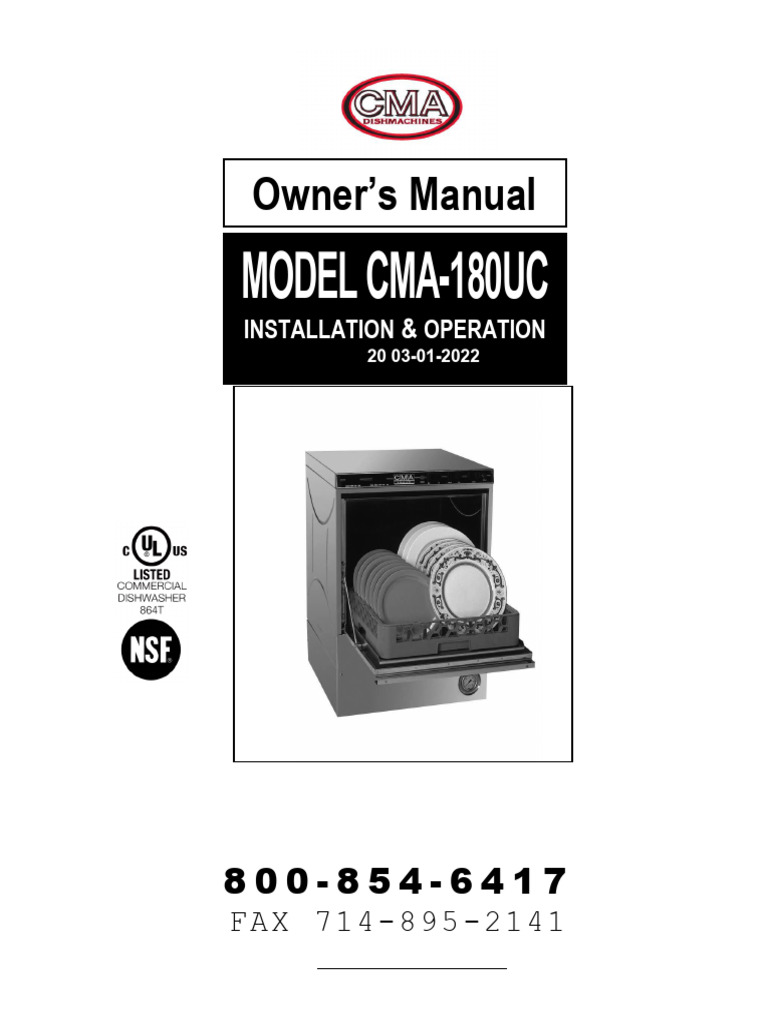 Installation Operation Manual | PDF | Alternating Current | Dishwasher