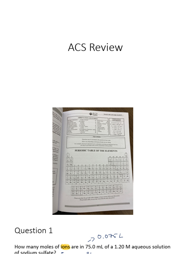 ACS Chemistry Exam Practice Questions | PDF | Atomic Nucleus | Atoms