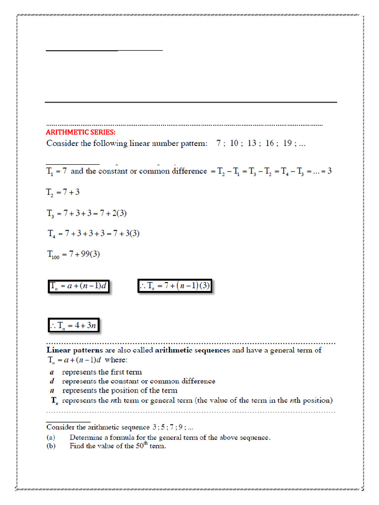 Grade 12 Arithmetic Series Practice Test | PDF | Summation ...