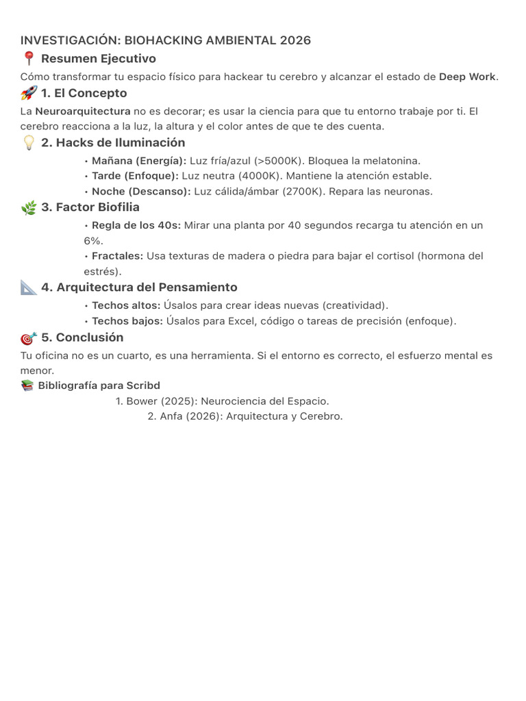 INVESTIGACIÓN- BIOHACKING AMBIENTAL 2026 | PDF
