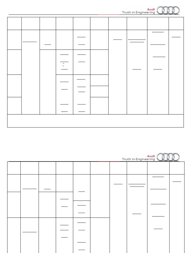 DRAFT 2008 Audi Fluid Cap Chart MC-10123644-9999 | PDF | Audi | Sports Cars