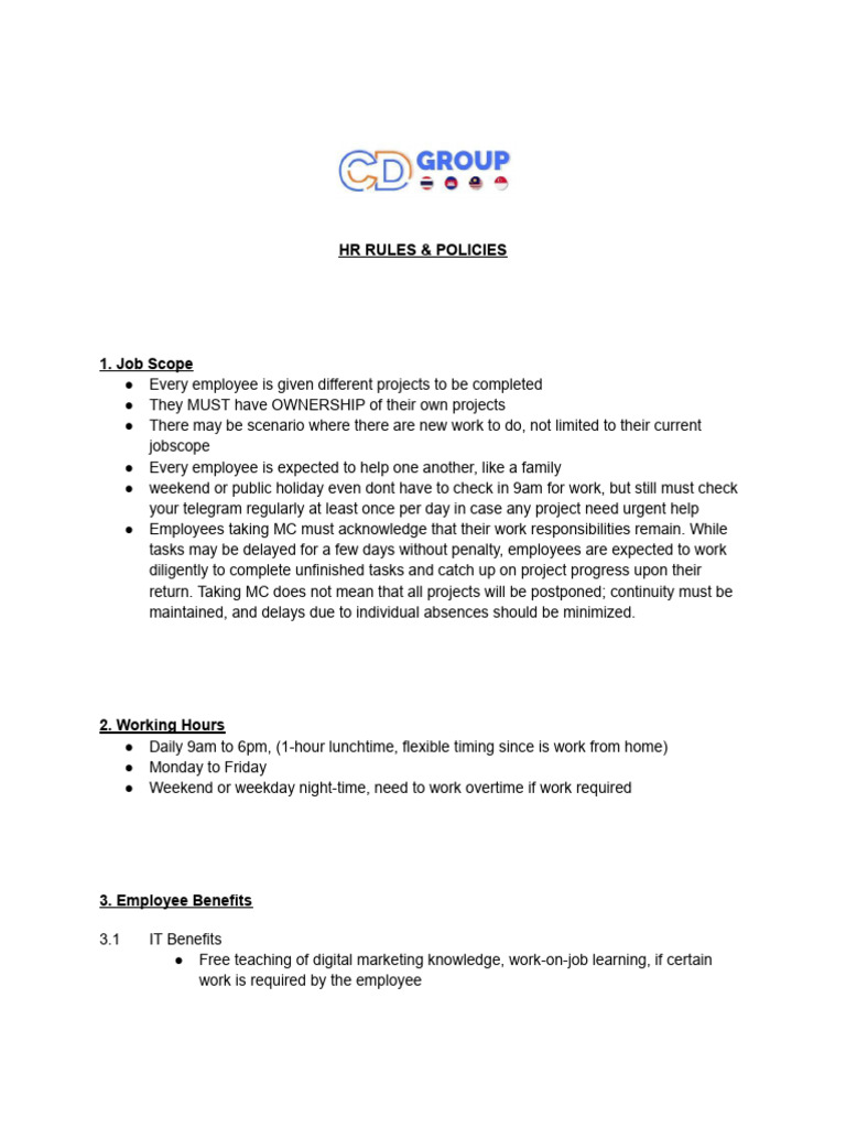 HR Policies and Employee Guidelines | PDF | Workweek And Weekend | Labor
