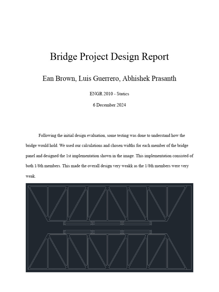 Final Statics - Final Bridge Report | PDF