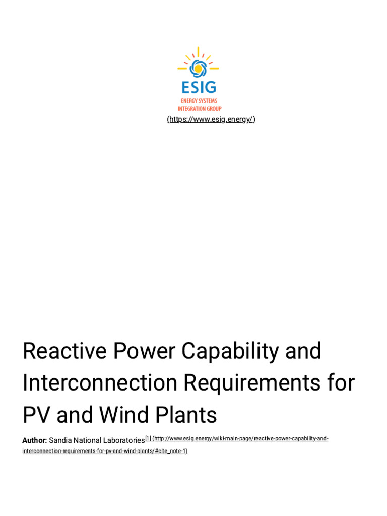 Reactive Power for PV and Wind Plants | PDF | Power Inverter | Electric ...