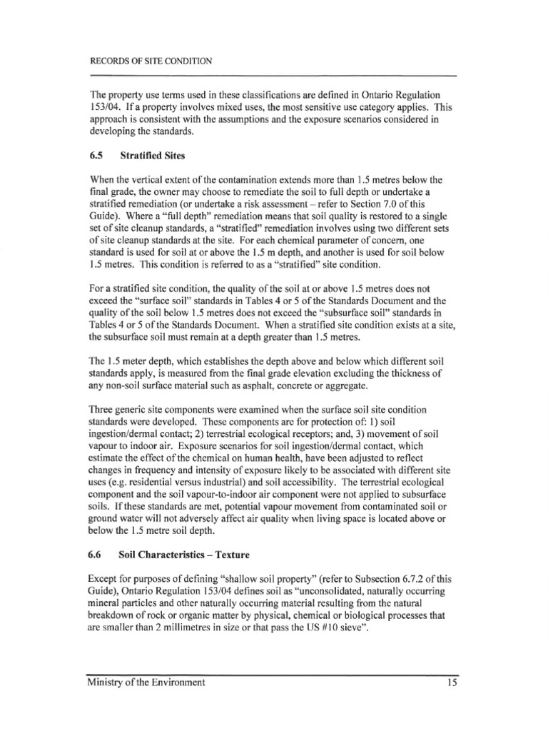 Ont Reg 153-04 Soil Texture | PDF