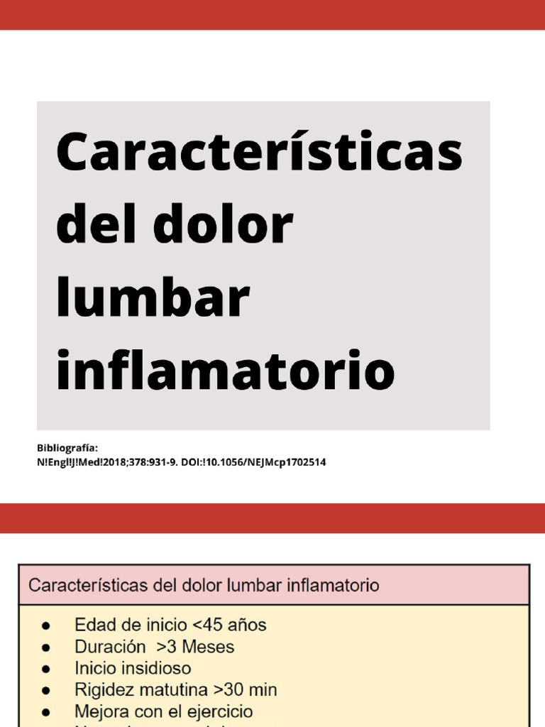 Dolor Lumbar Inflamatorio | PDF