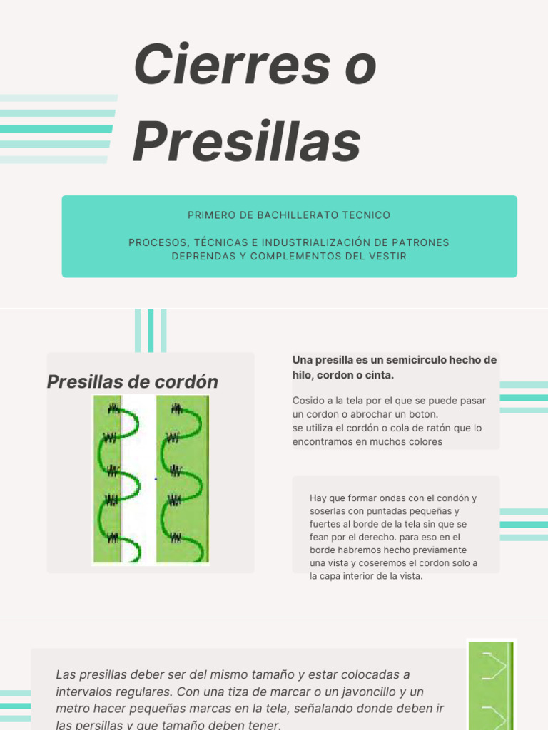 Guía de Presillas y Ojetes en Costura | PDF | Ropa