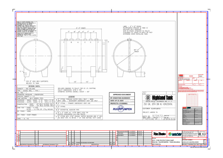 Rincon Fire Protection Tank Drawing | PDF