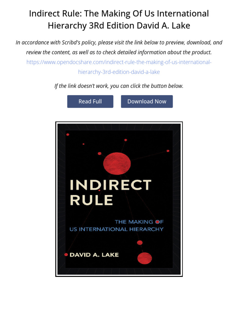 Indirect Rule: The Making of US International Hierarchy 3rd Edition ...