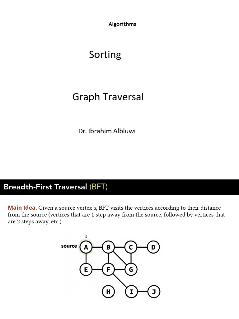 Lecture - 14 Graph Traversal | PDF | Queue (Abstract Data Type) | Vertex (Graph Theory)