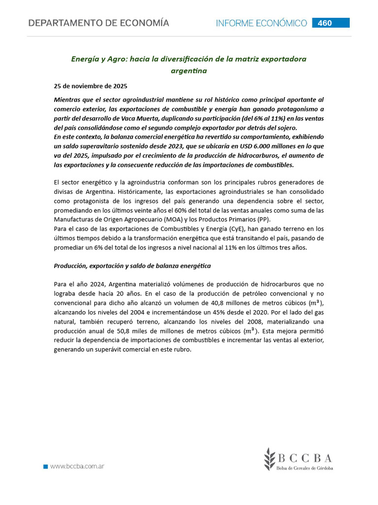 informe-economico-N°460-1 | PDF | Petróleo | El comercio internacional
