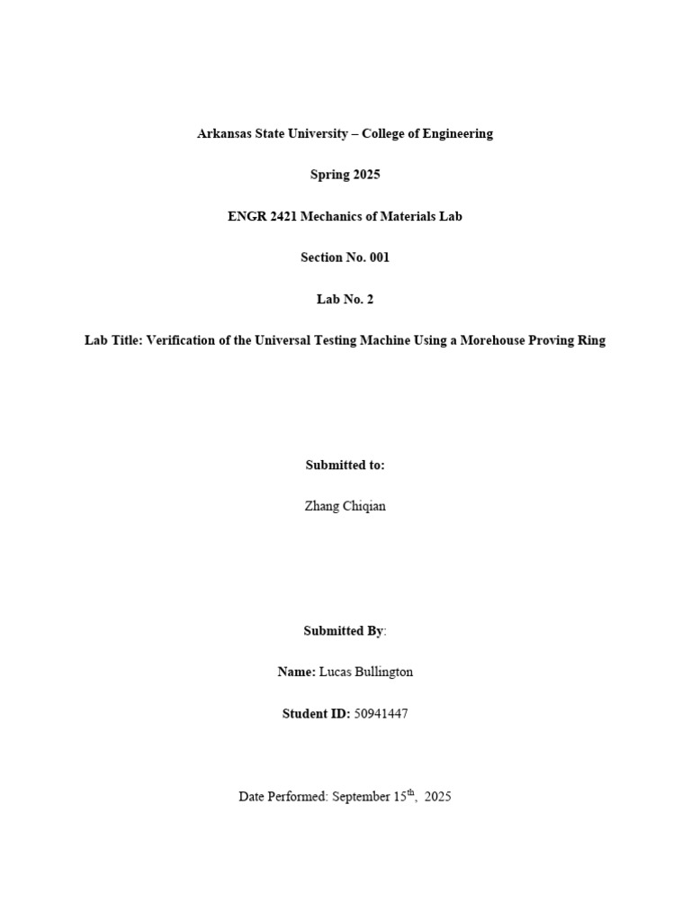 Verification of the Universal Testing Machine Using a Morehouse Proving ...