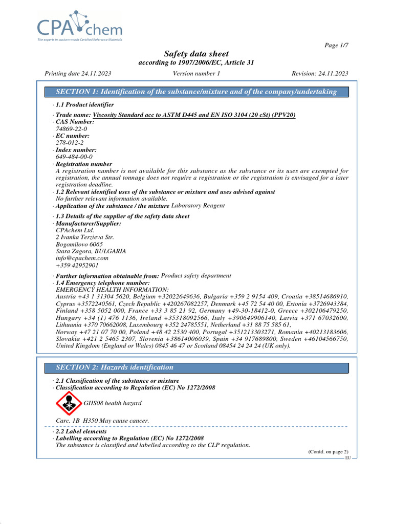 Sd - Viscosity Standard Acc to ASTM D445 and en ISO 3104 (20 CSt ...