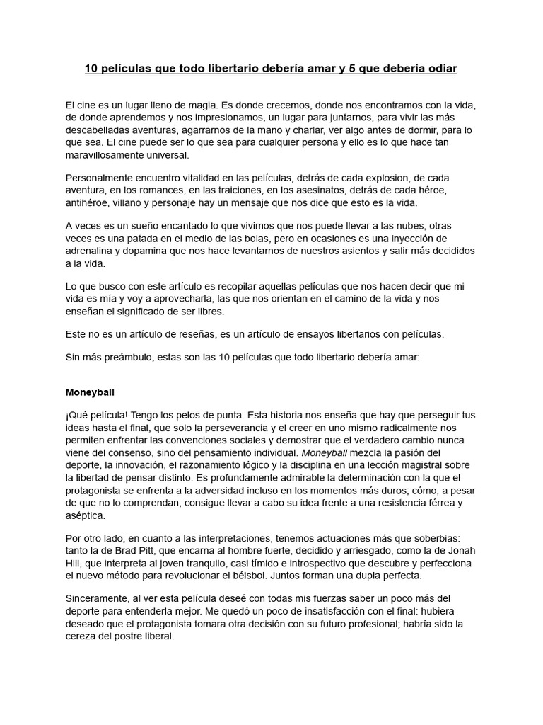 10 Peliculas Que Todo Libertario Deberia Amar y 5 Que Deberia Odiar ...