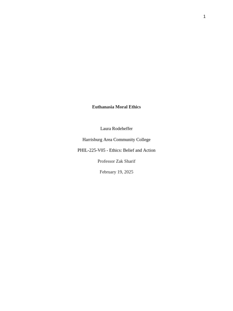 Euthanasia Moral Ethics | PDF | Suffering