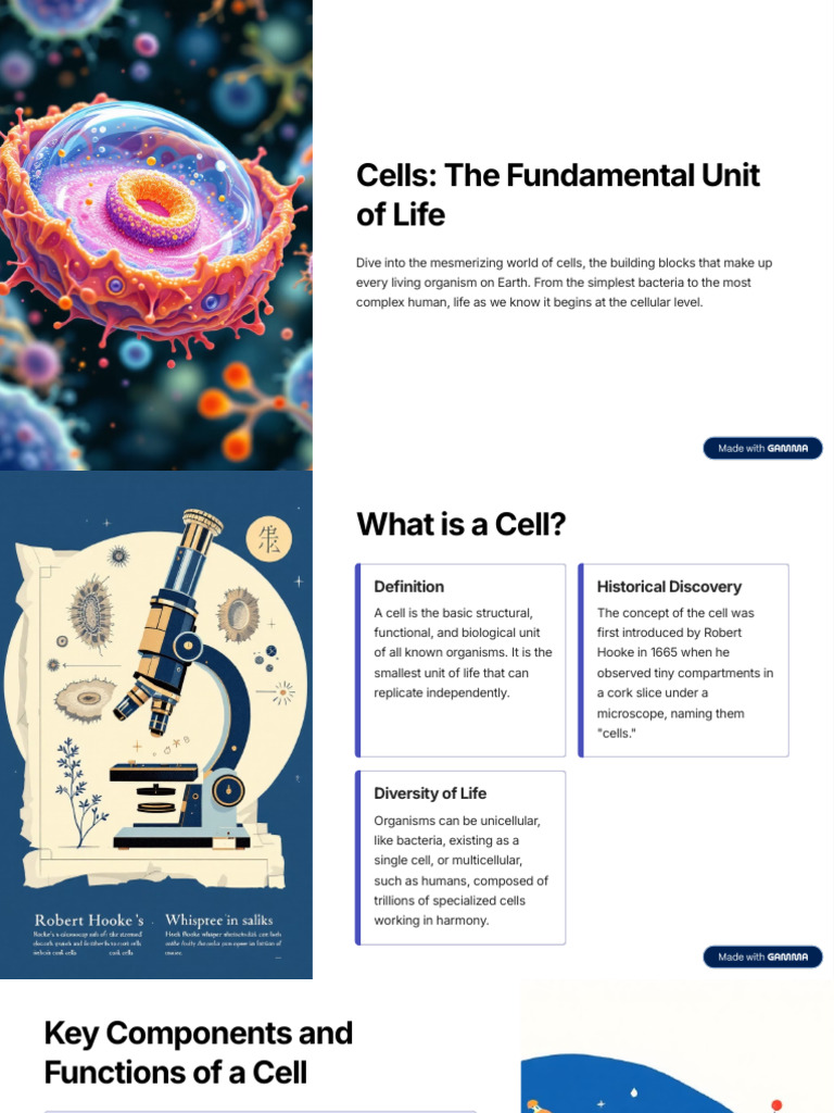 Cells the Fundamental Unit of Life | PDF | Cell (Biology) | Life