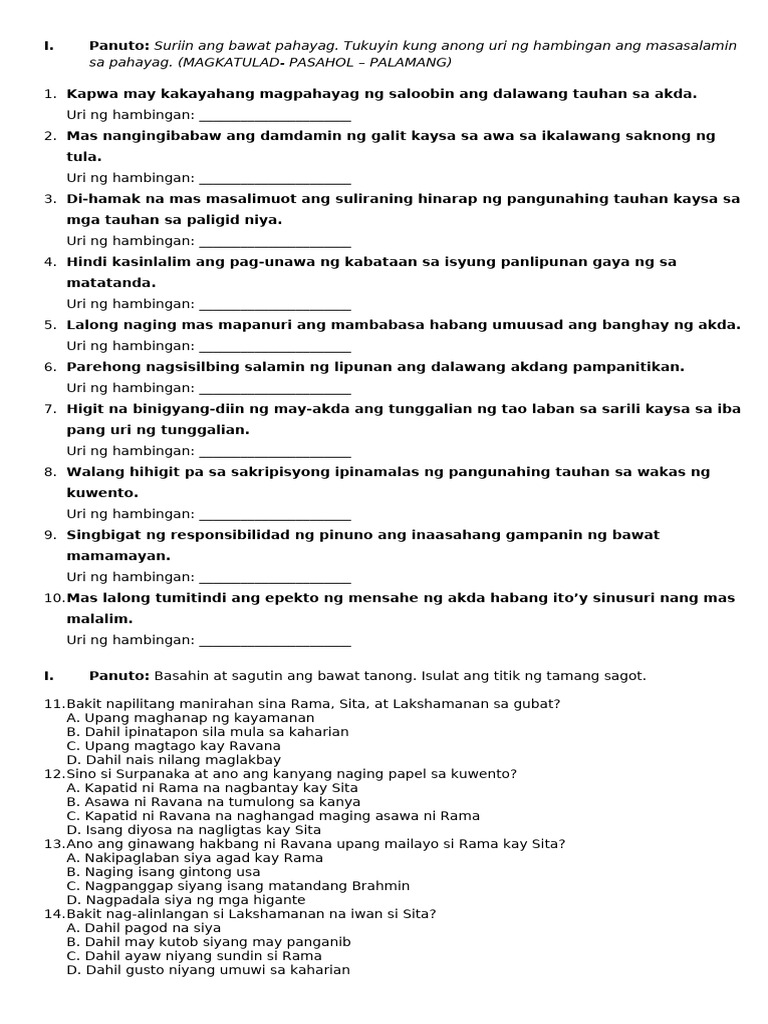 Q3 FILIPINO 9 SUM 1 | PDF