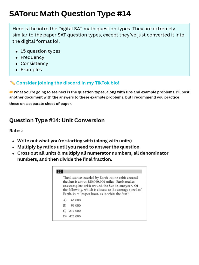 SAToru Math Question Type 14 | PDF