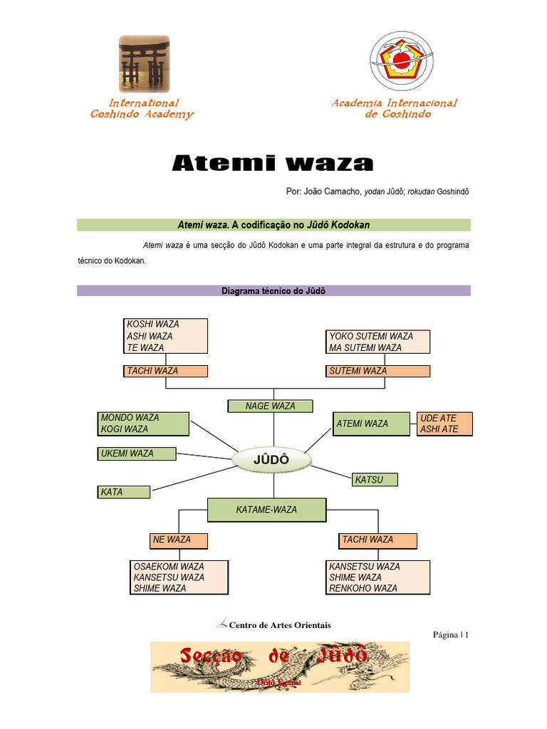 Técnicas de Atemi Waza no Jûdô Kodokan | PDF | Judô | Artes marciais do ...