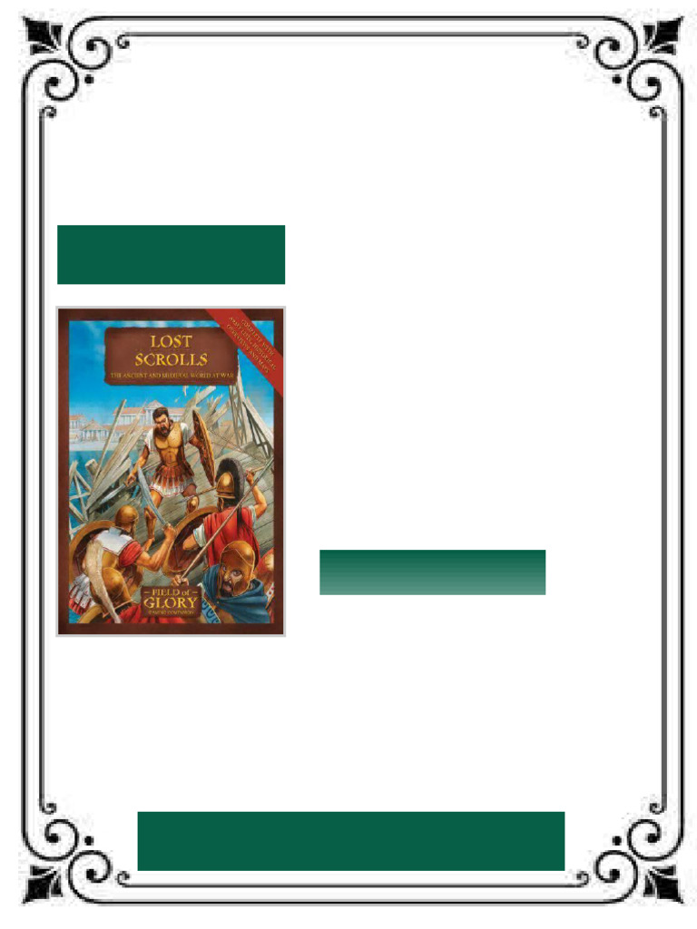 Field of Glory Lost Scrolls Ancient and Medieval World 1st Edition ...