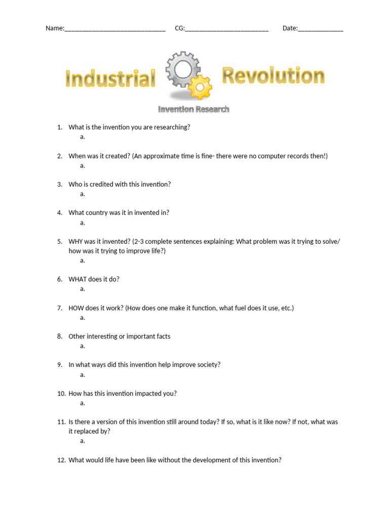 Invention IR - Questions | PDF