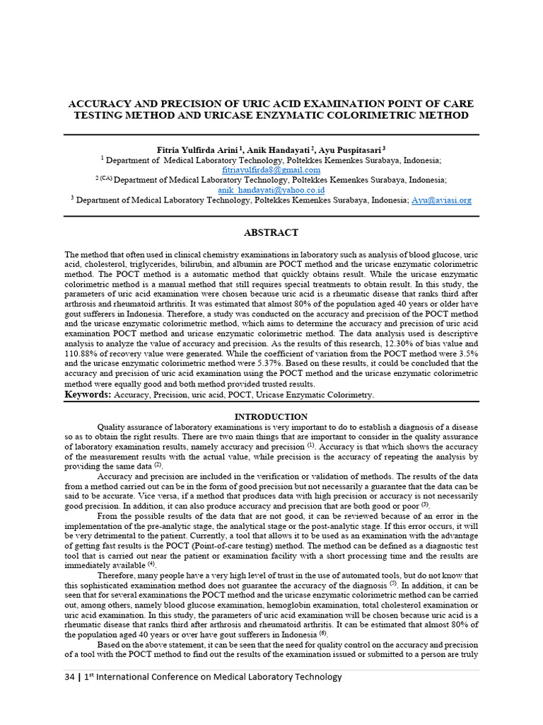 7.+Accuracy+and+Precision+of+Uric+Acid+Examination+Point+of+Care | PDF ...