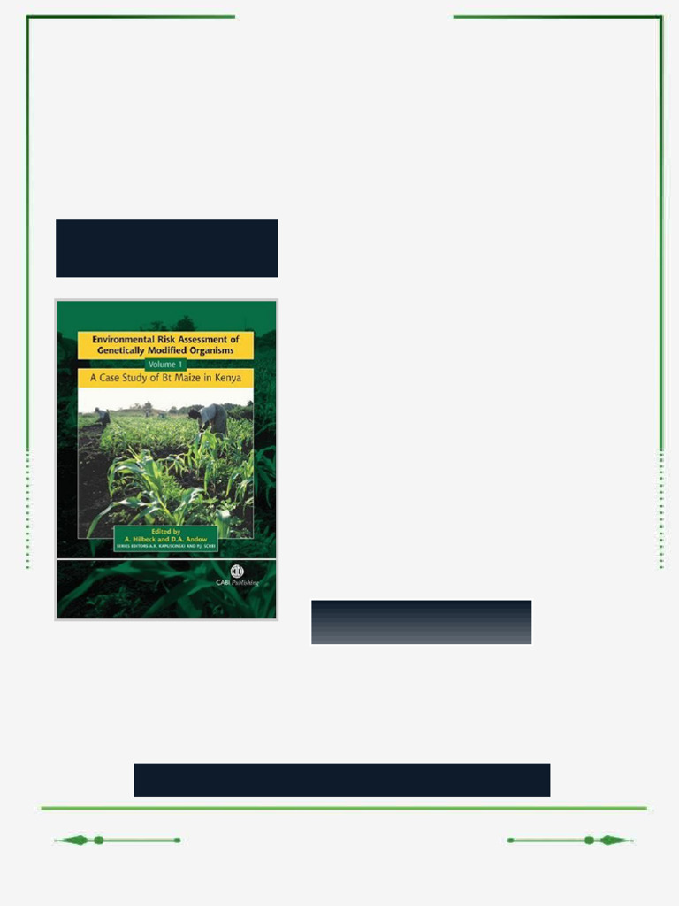 Environmental Risk Assessment of Genetically Modified Volume 1 A Case ...