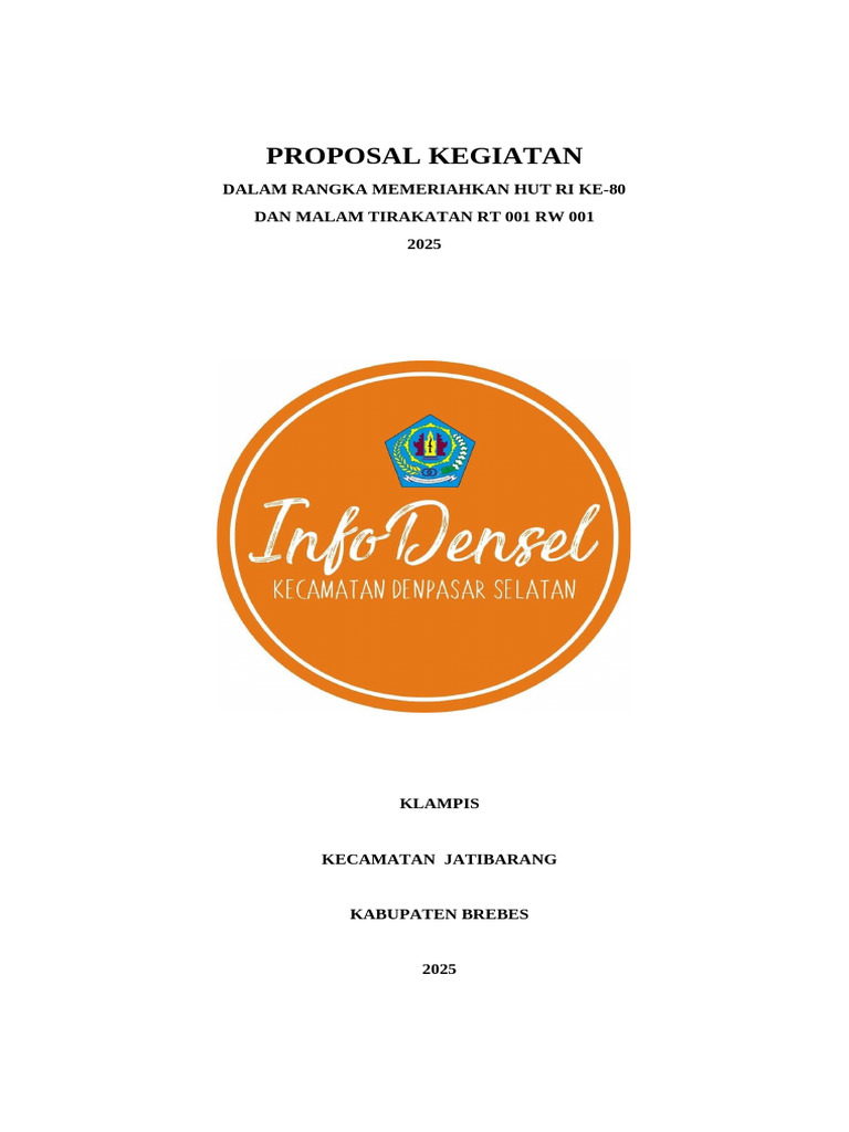 Proposal 17 Agustus RT 001 RW 001 | PDF