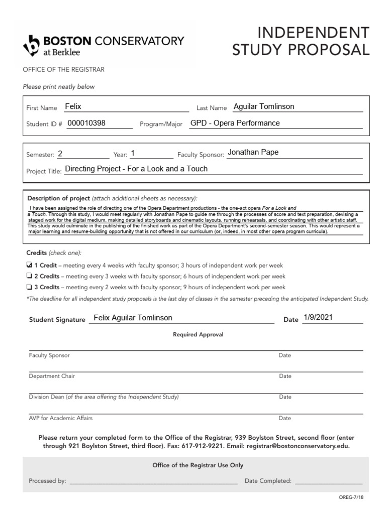 Independent Study Proposal Form | PDF