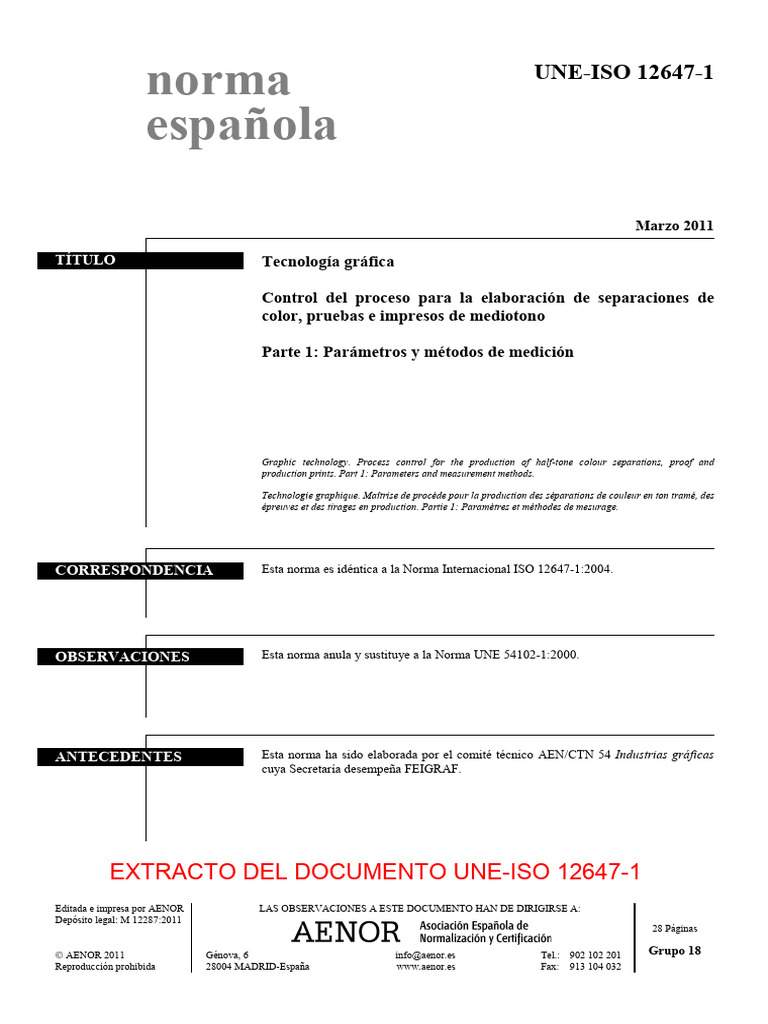 Parámetros de Impresión ISO 12647-1 | PDF | Color