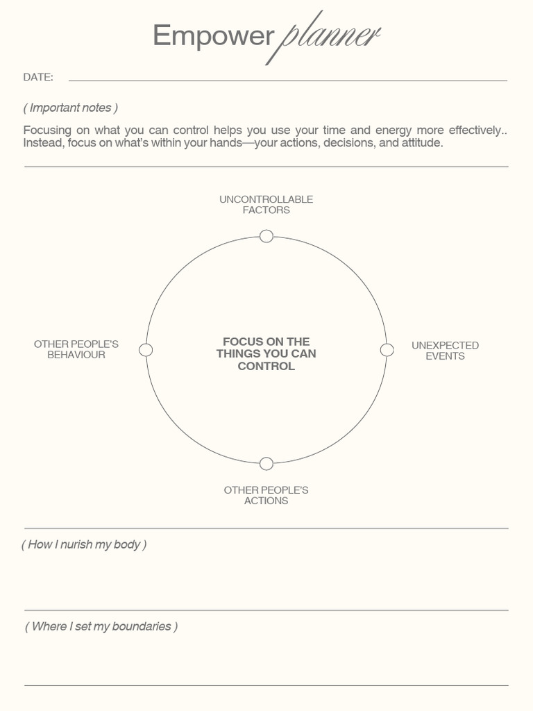 Cream Dark Grey Minimalist Emotional Learning Planner | PDF