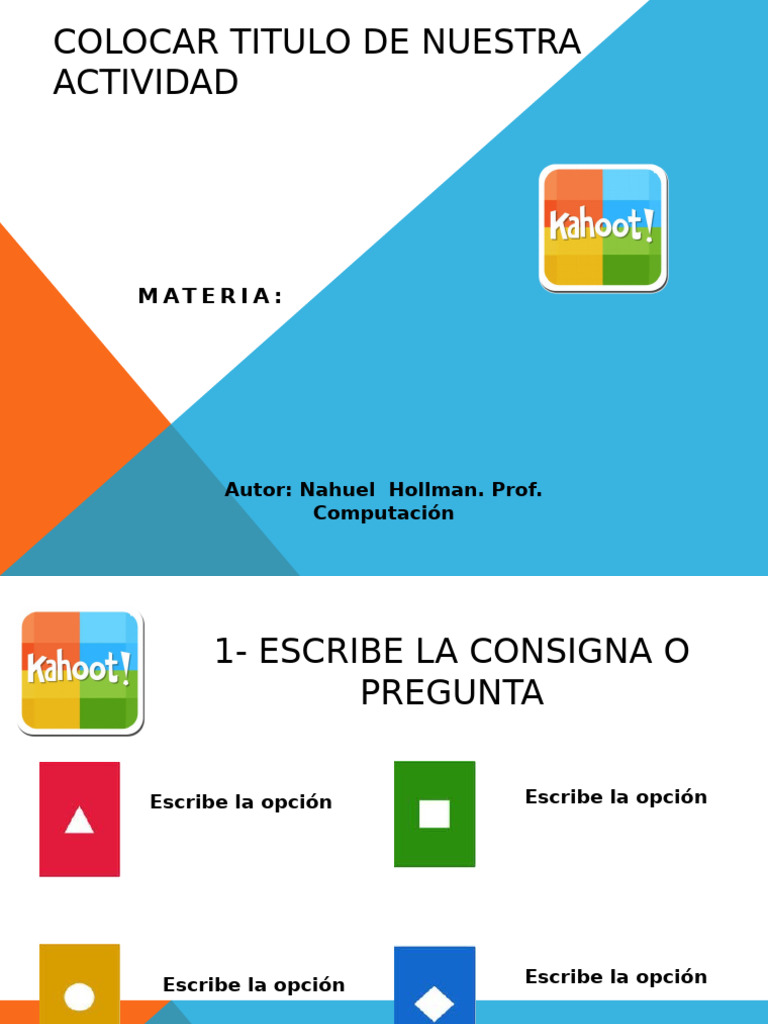 Kahoot Sin Internet-Modelo en Blanco | PDF