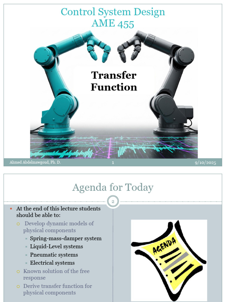 Control System Design: Transfer Functions | PDF | Newton's Laws Of ...