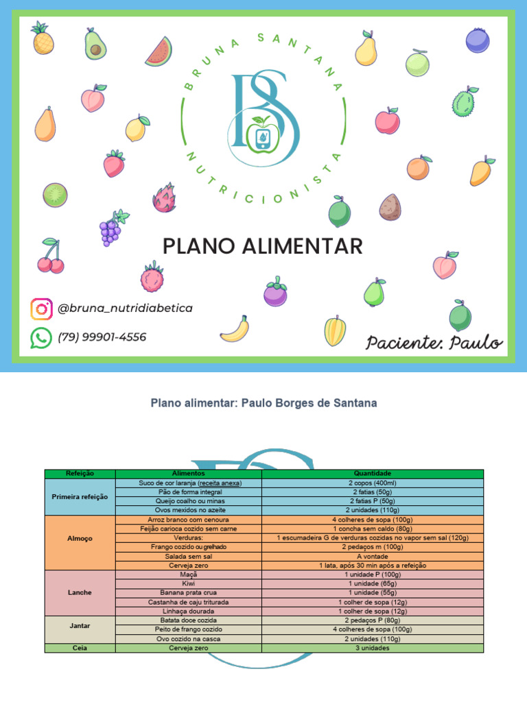 Plano Alimentar Personalizado para Paulo | PDF | Caldo | Sopa