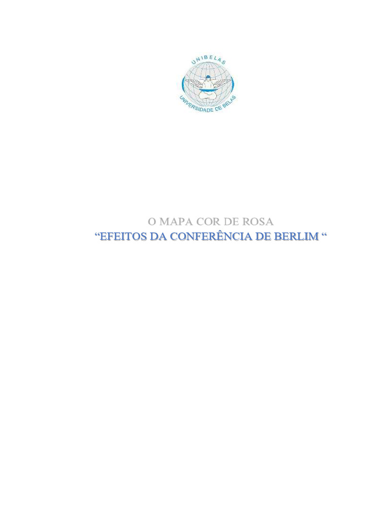 Efeitos da Conferência de Berlim no Mapa Cor-de-Rosa | PDF | Portugal ...