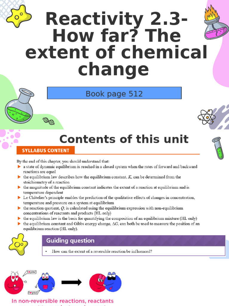 Reactivity 2.3- How Far,The Extent of Chemical Change (1) | PDF ...