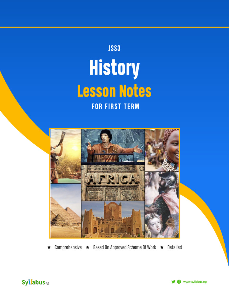 JSS3 History First Term Lesson Notes | PDF | Africa | West Africa