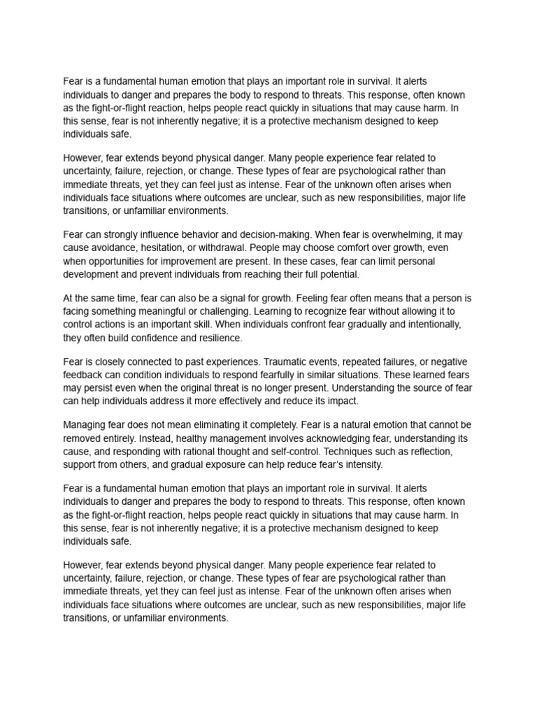 FEAR | PDF | Fear | Psychological Resilience