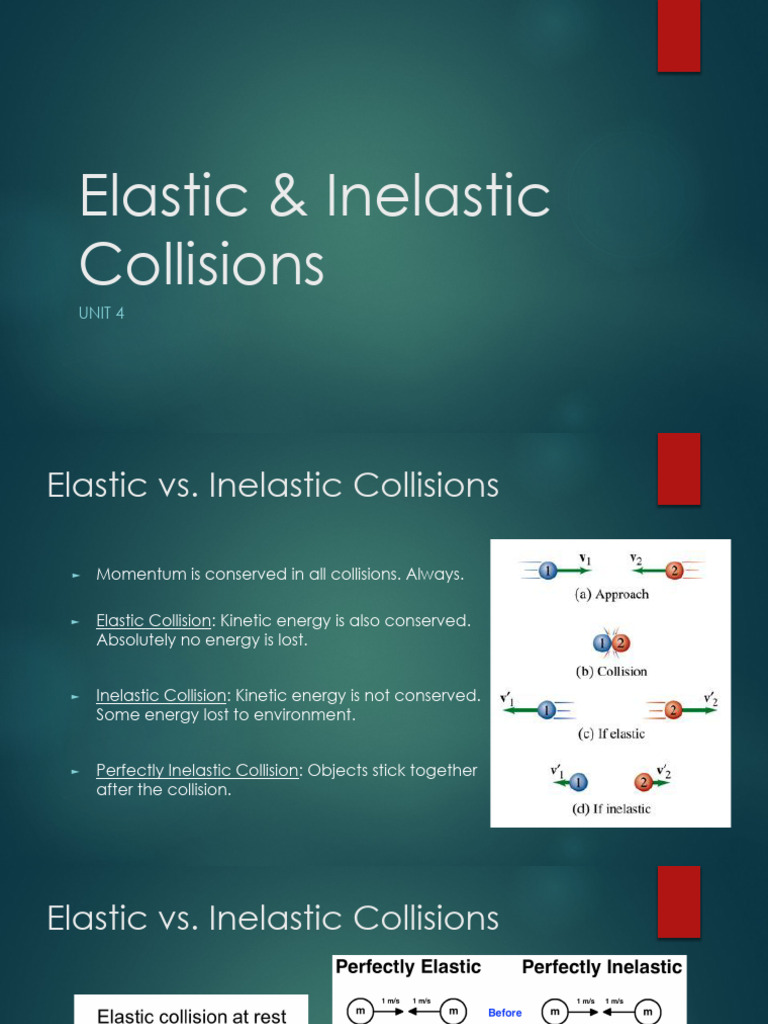 Unit 4.3 Elastic & Inelastic Collisions | PDF | Collision | Momentum