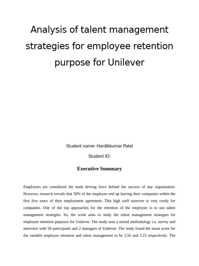 Unilever Dissertation Edited Final | PDF | Sampling (Statistics ...